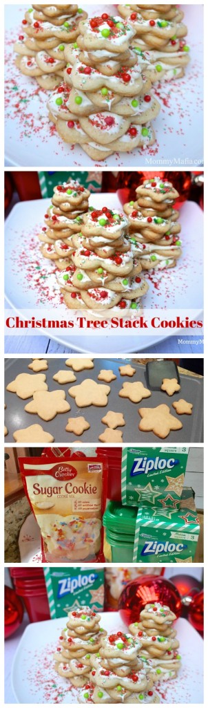 Easy Christmas Tree Stack Cookies - Mommy Mafia
