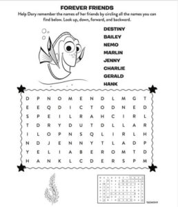 Free Finding Dory Activity Sheets | Print At Home - Mommy Mafia